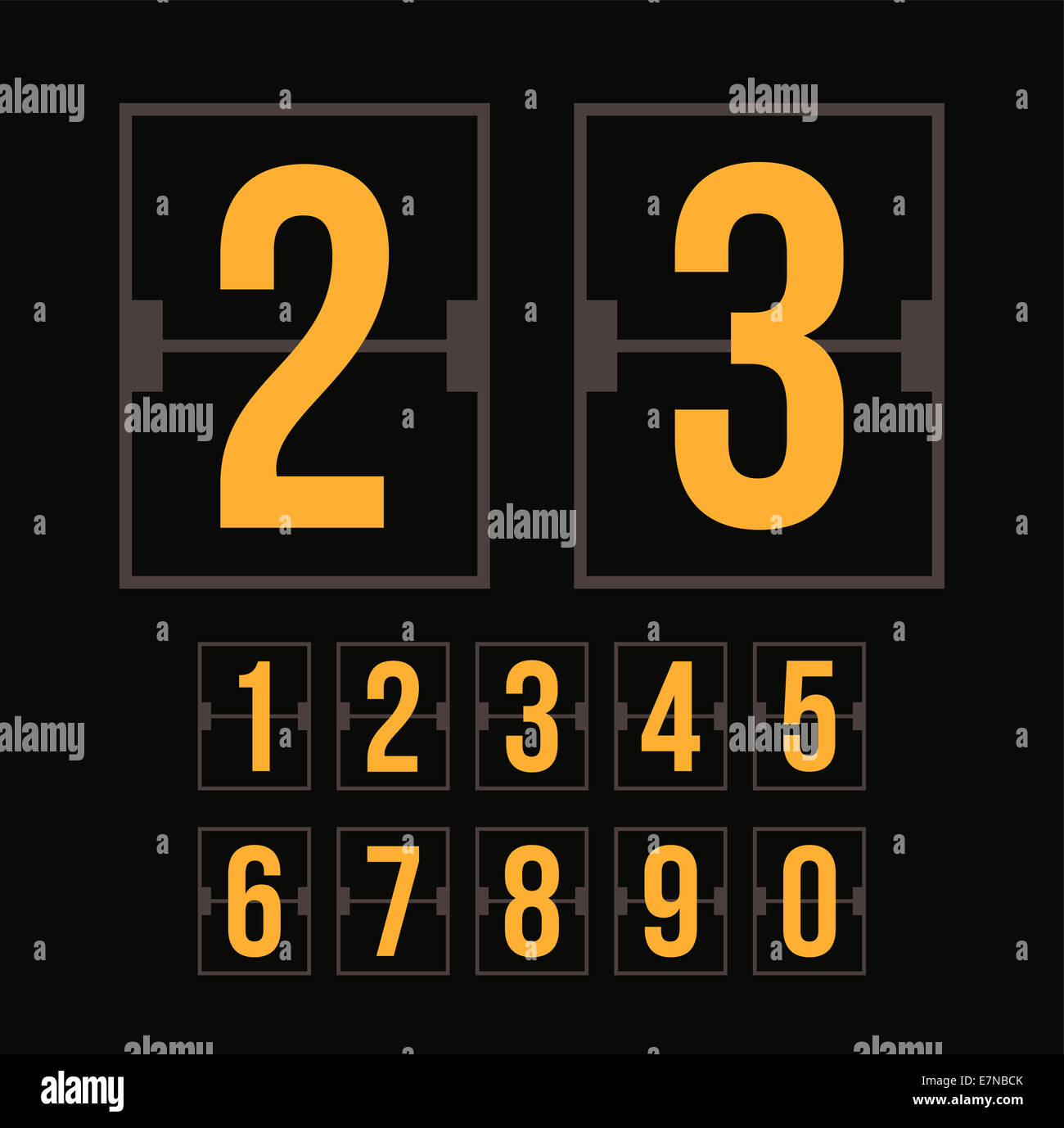 Outline countdown timer, white color flat mechanical scoreboard Stock ...