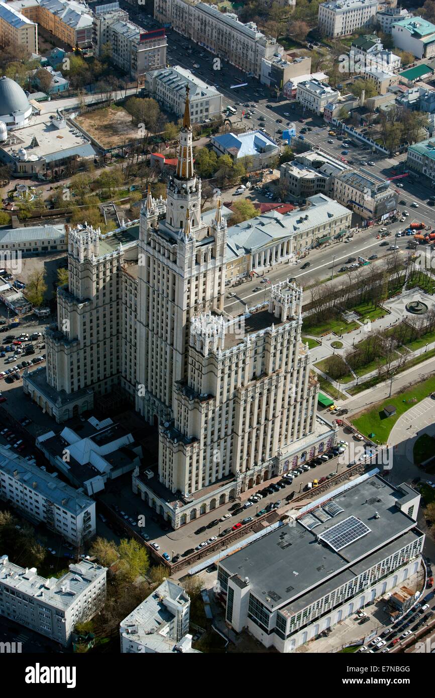 Russia, Moscow. Kudrinskaya Square Building, Seven Sisters skyscrapers ...