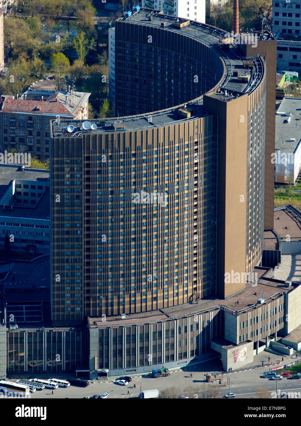 Russia, Moscow. Aerial view of Hotel Cosmos Stock Photo - Alamy
