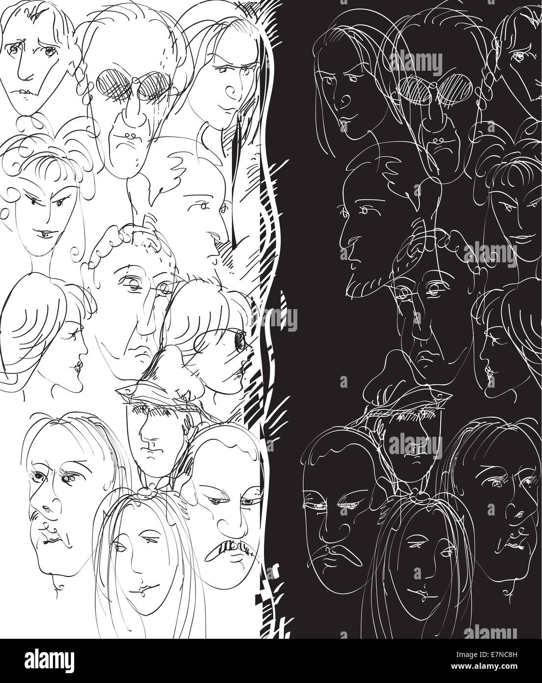 Hand drawn faces hi-res stock photography and images - Alamy