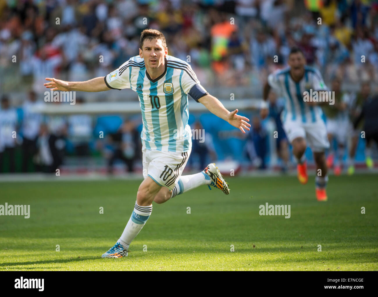 Lionel Messi. Argentina v Iran. FIFA World Cup 2014 Brazil. Mineirao ...