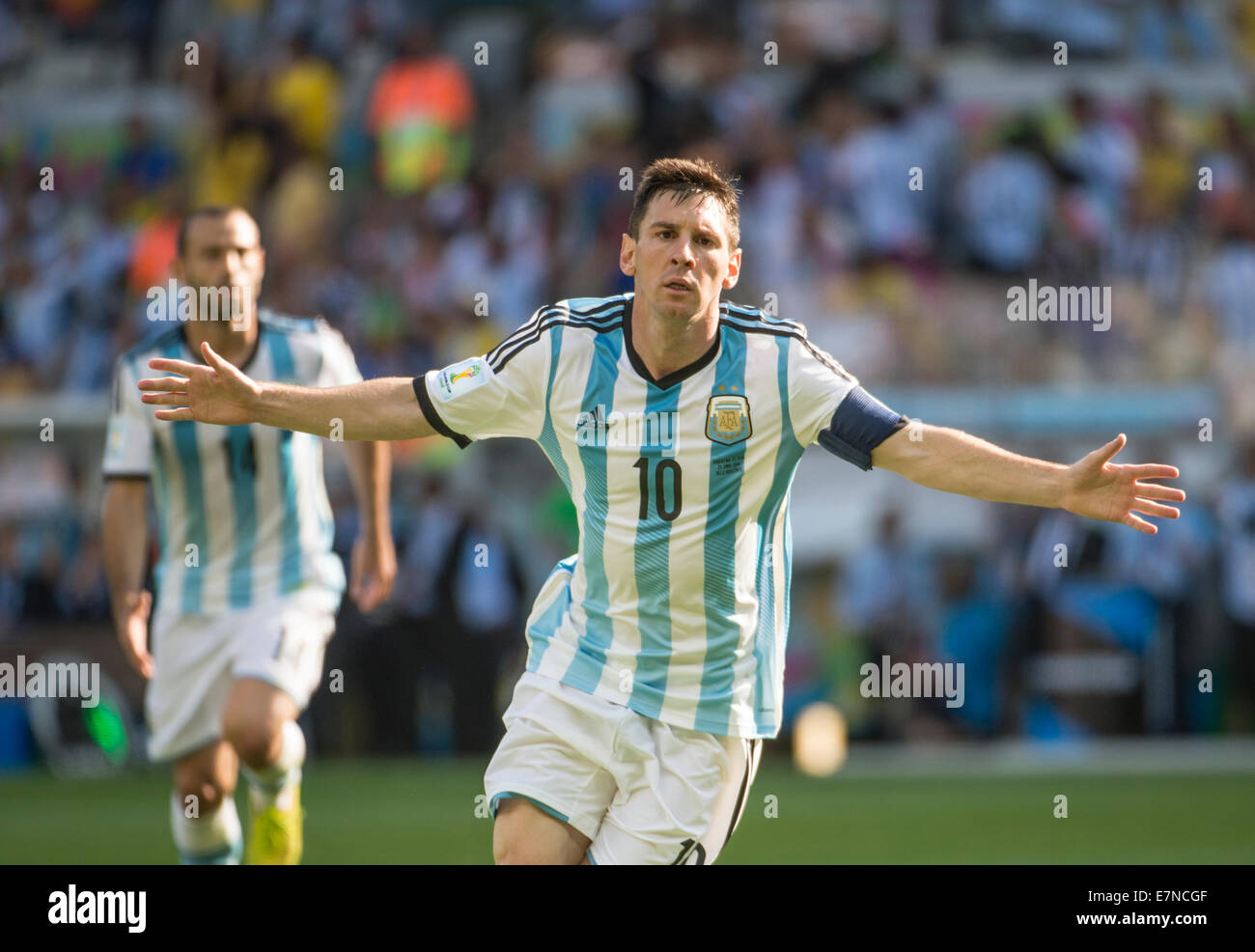 Lionel Messi. Argentina v Iran. FIFA World Cup 2014 Brazil. Mineirao ...