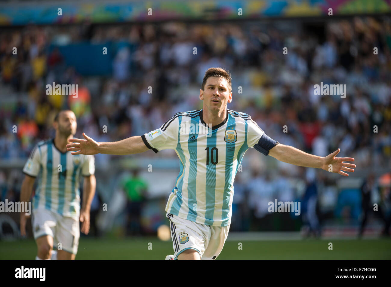 Lionel Messi. Argentina v Iran. FIFA World Cup 2014 Brazil. Mineirao ...