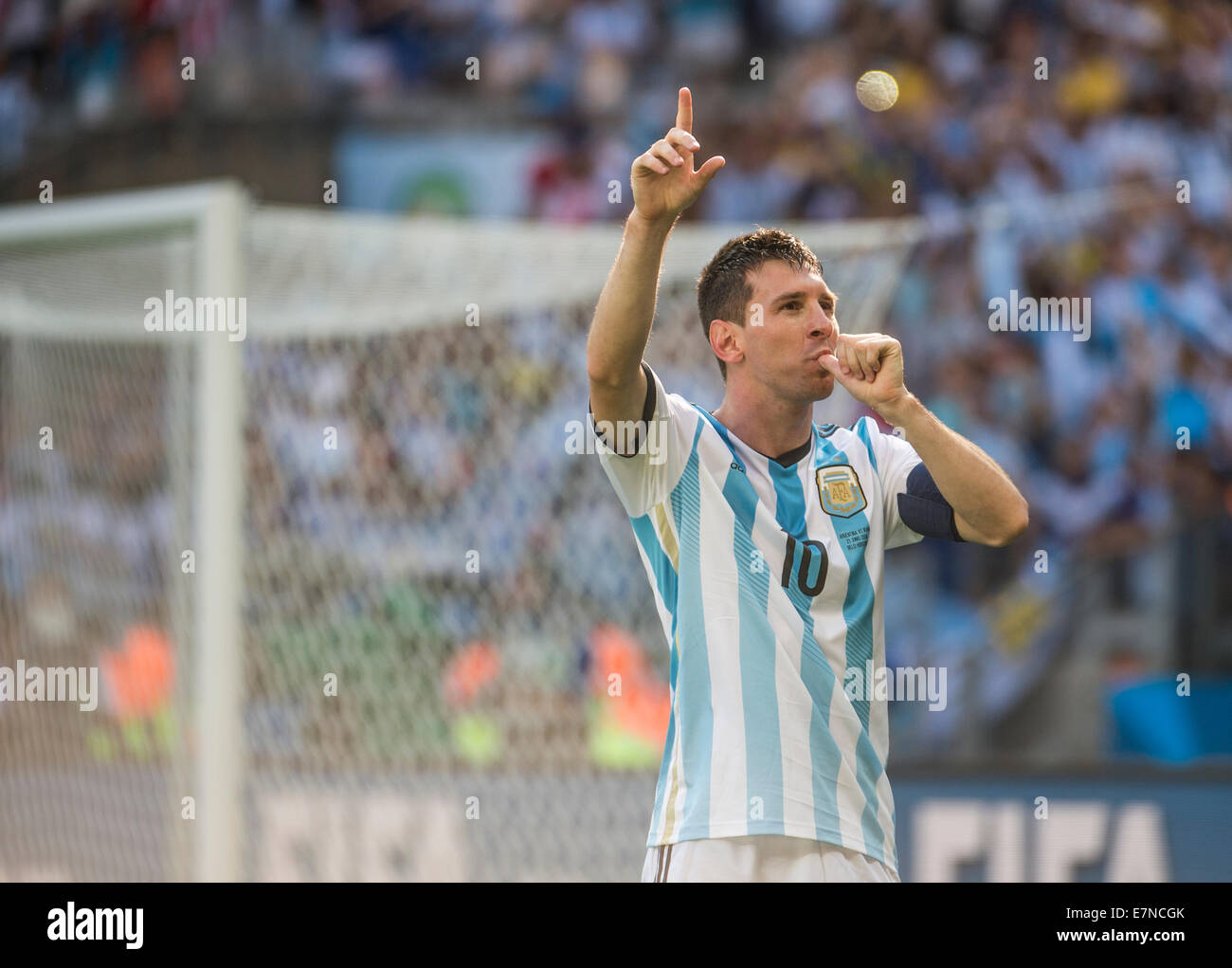 Lionel Messi. Argentina v Iran. FIFA World Cup 2014 Brazil. Mineirao ...