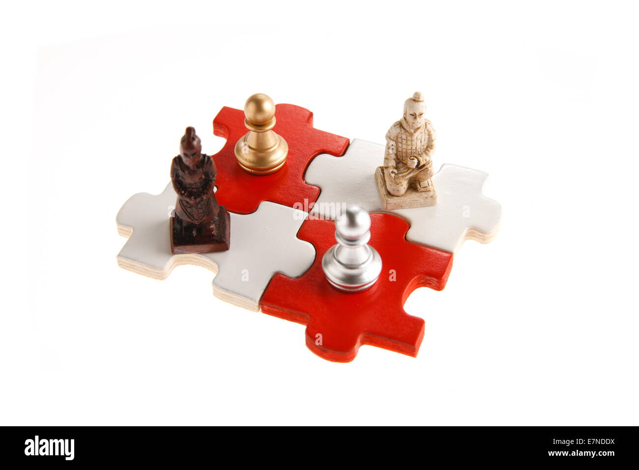 Puzzle and chess Stock Photo - Alamy
