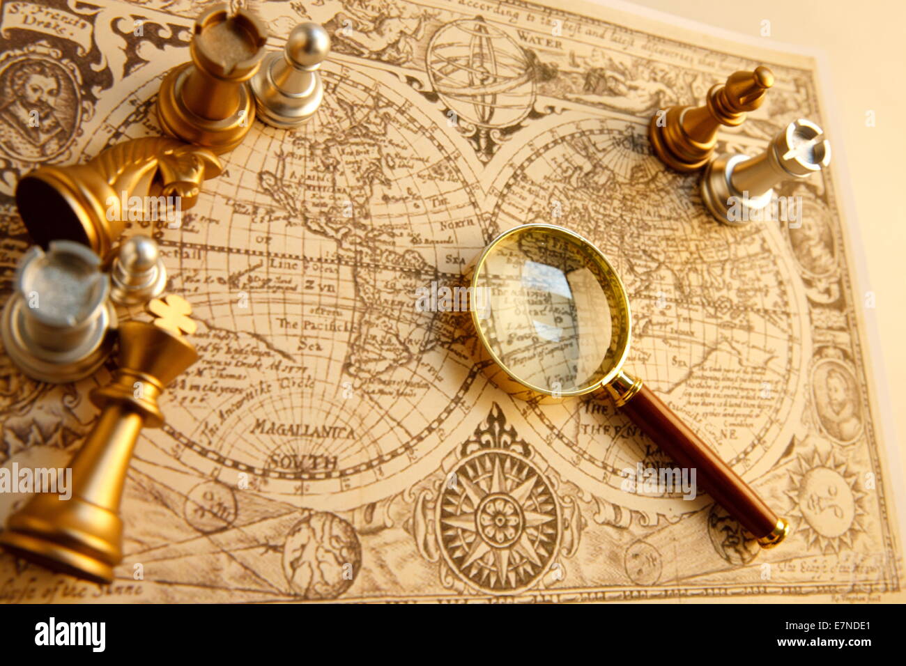 Map and chess Stock Photo - Alamy
