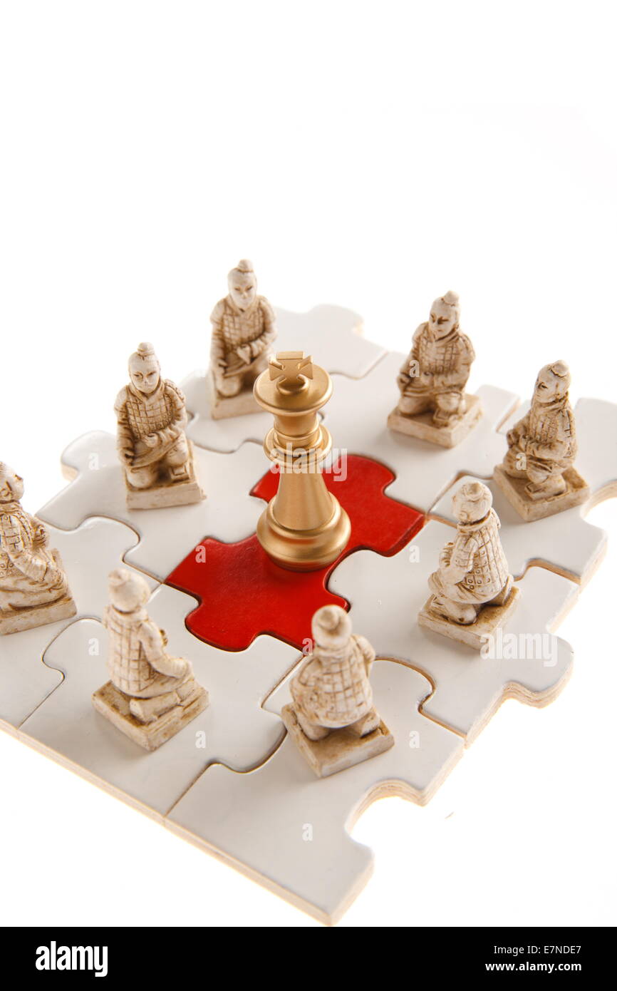 Puzzle and chess Stock Photo - Alamy