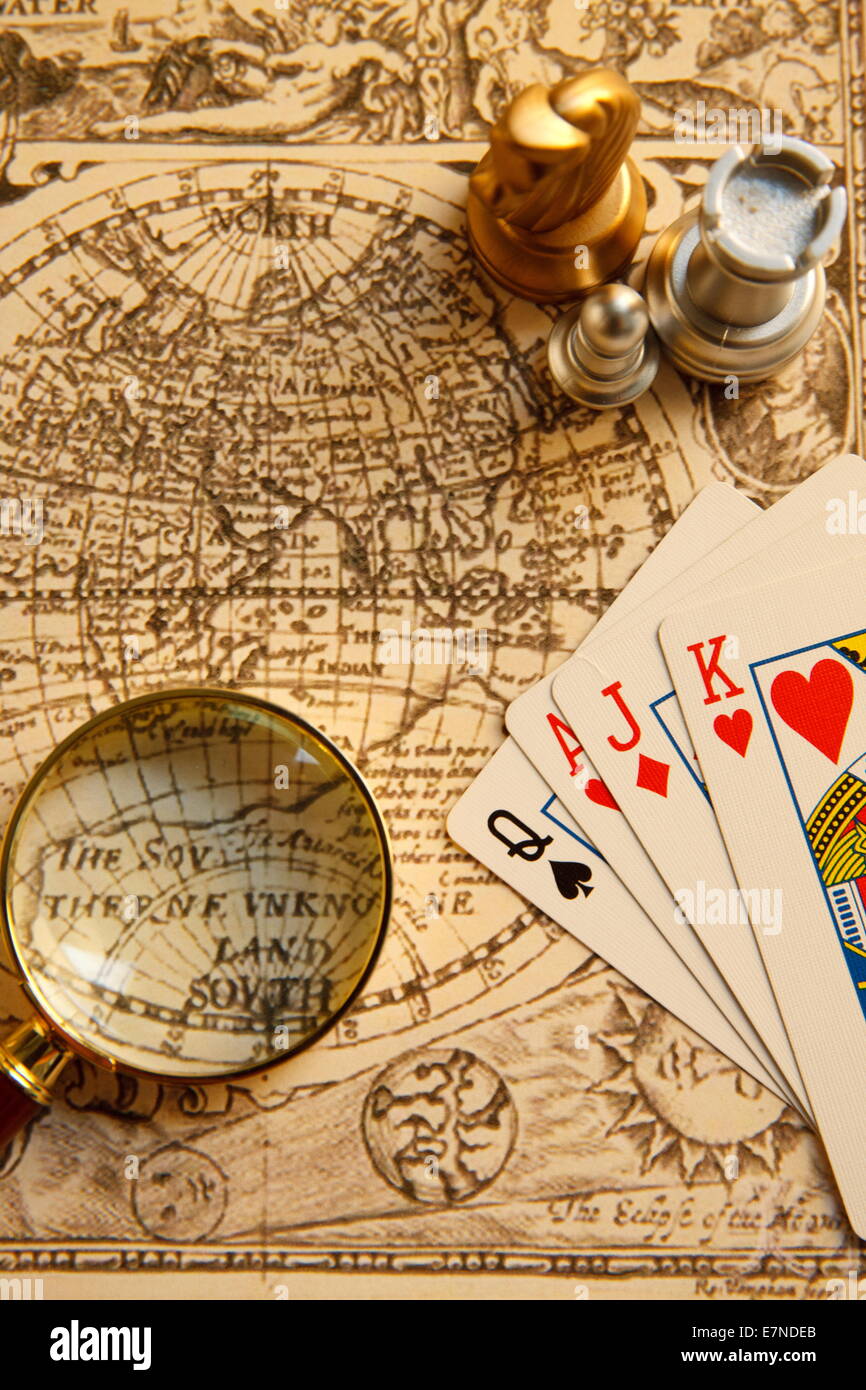 Map and chess Stock Photo - Alamy