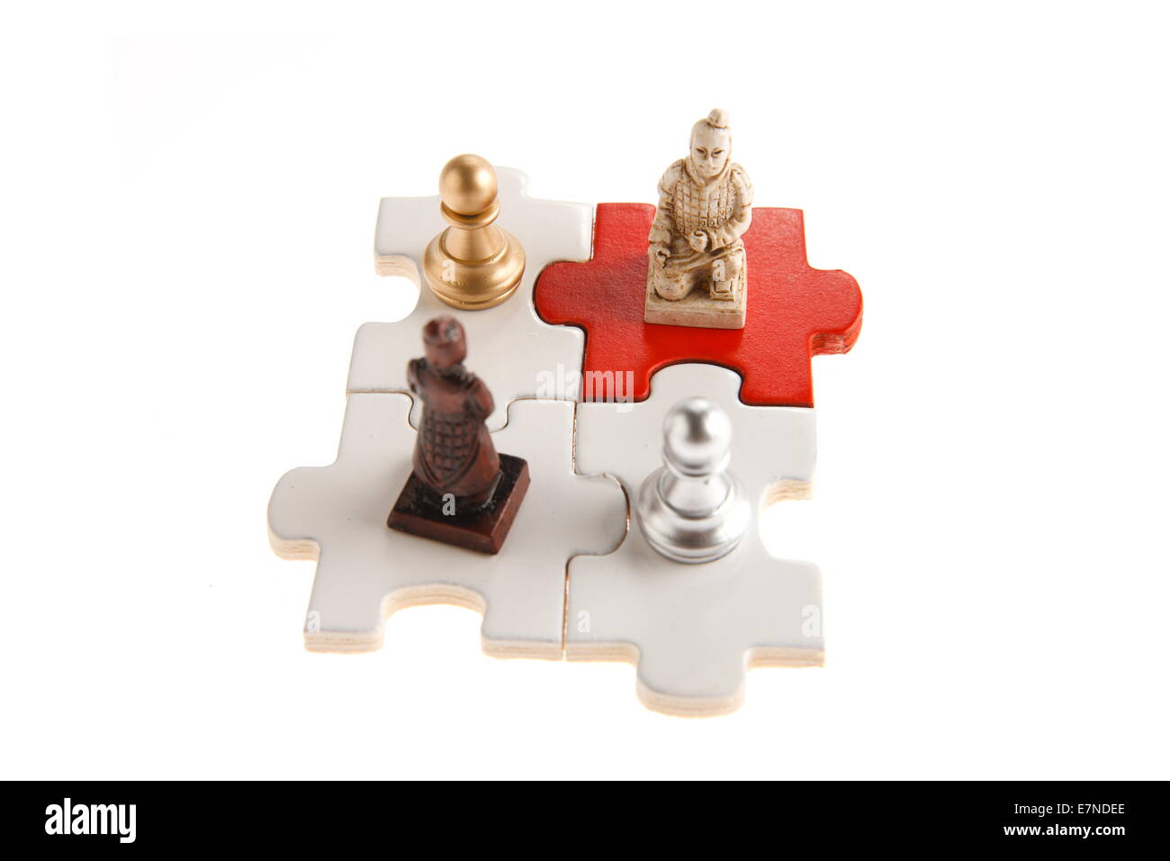 Puzzle and chess Stock Photo - Alamy