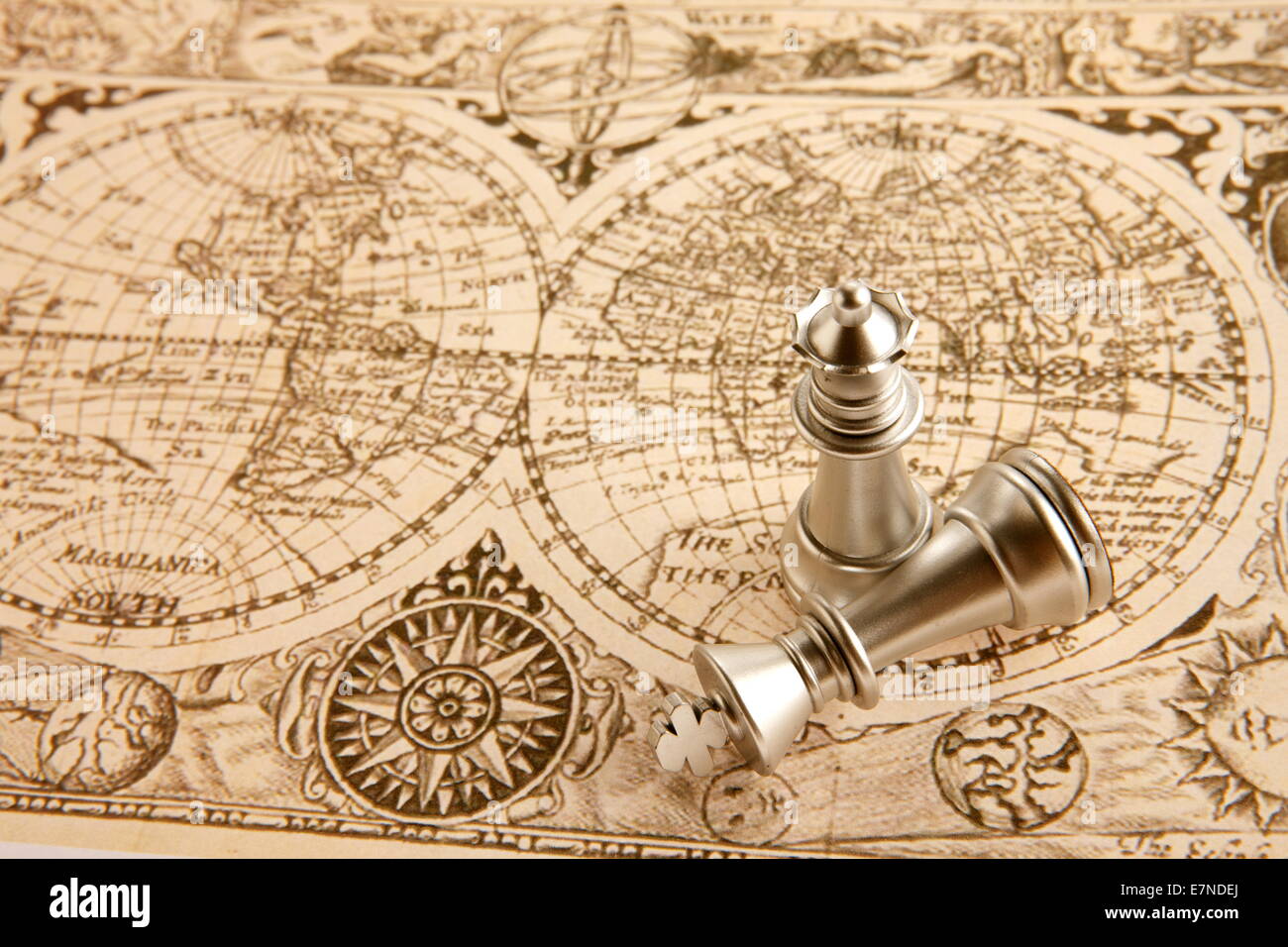 Map and chess Stock Photo - Alamy