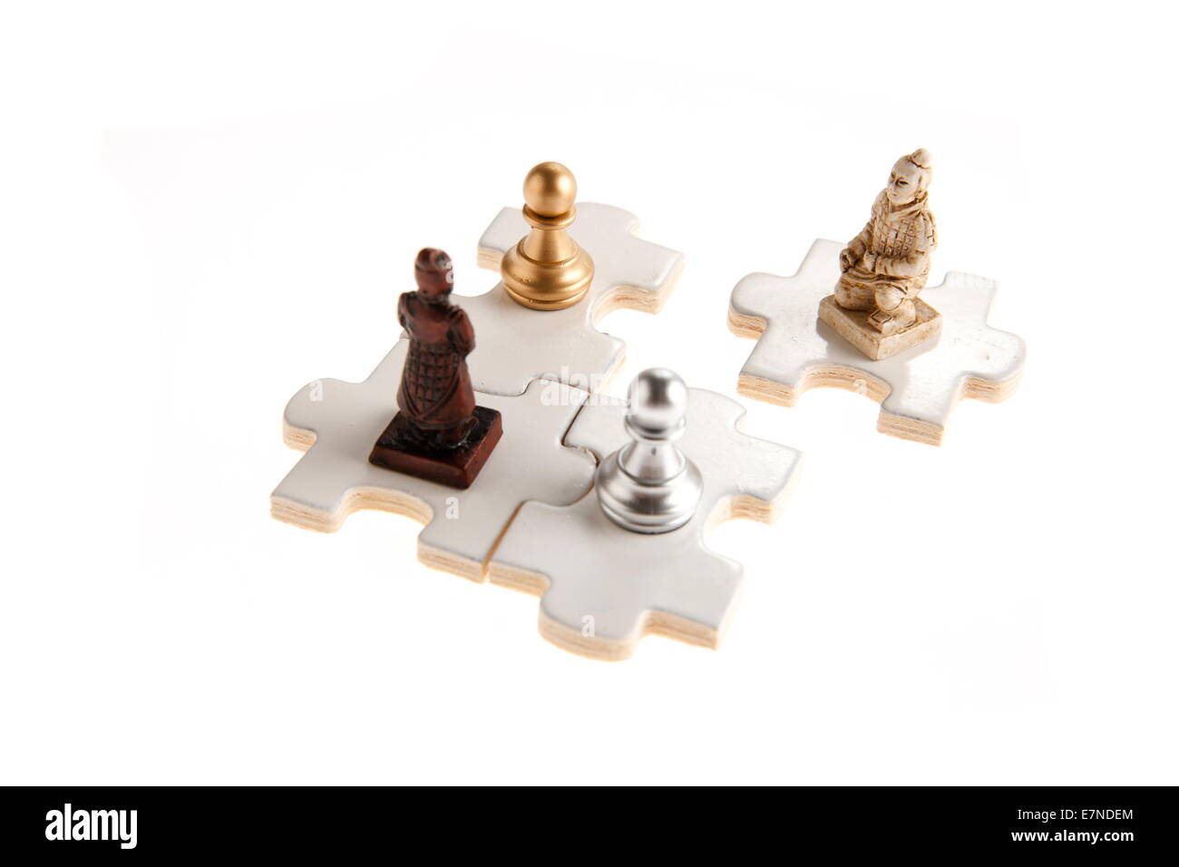 Puzzle and chess Stock Photo - Alamy