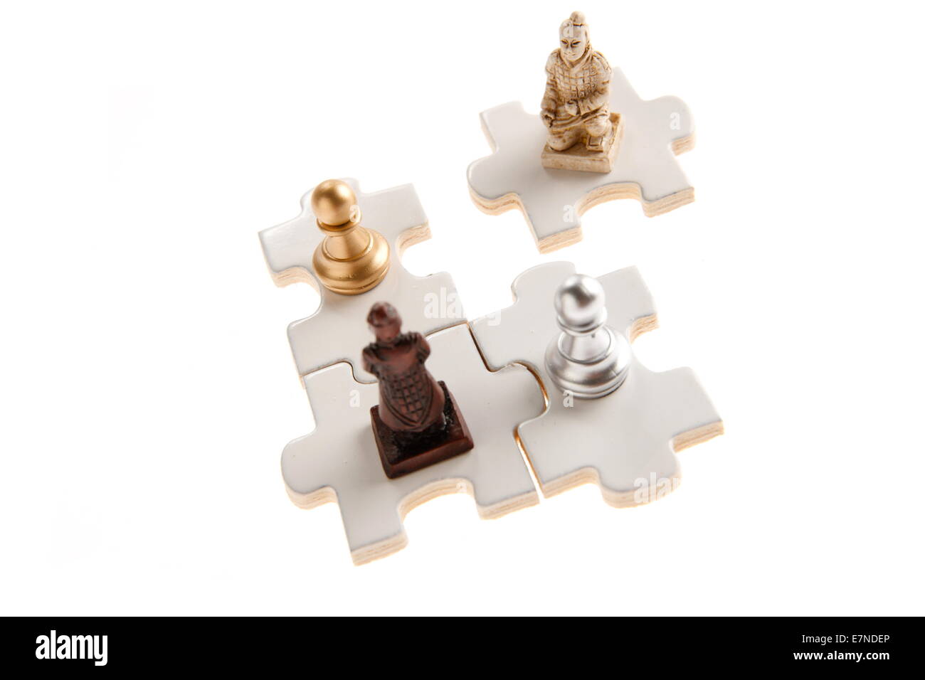 Puzzle and chess Stock Photo - Alamy