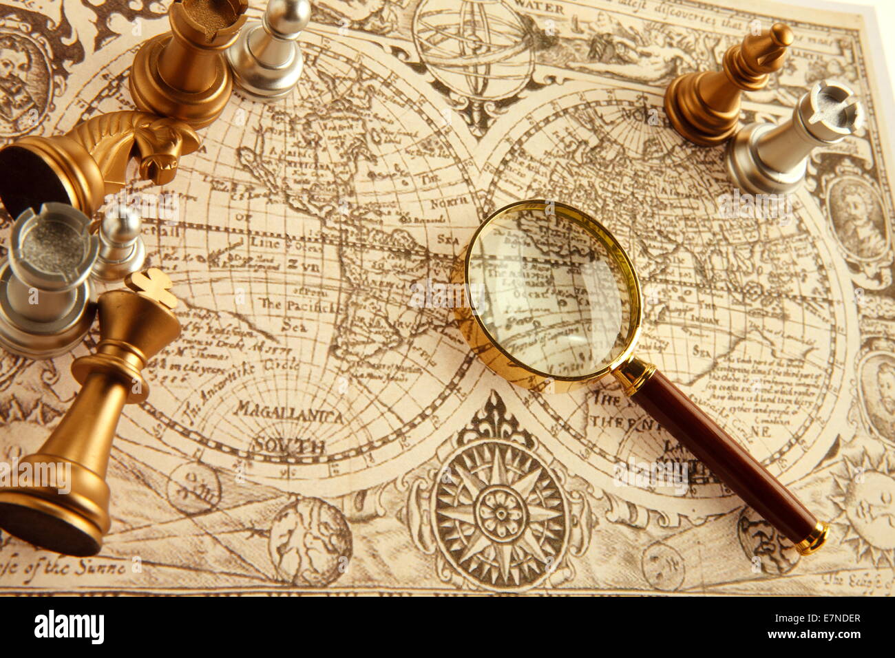 Map and chess Stock Photo - Alamy