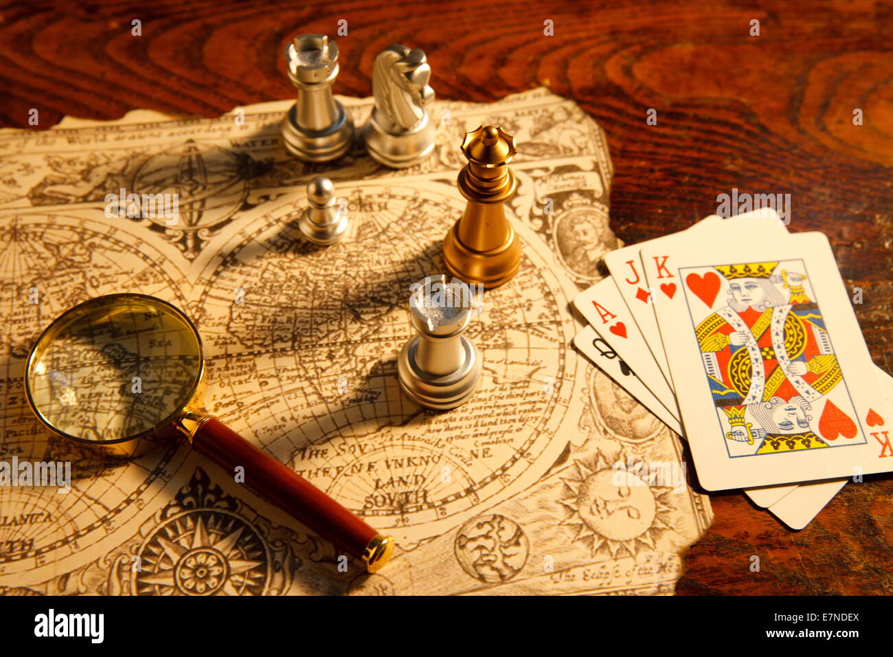 Map and chess Stock Photo - Alamy
