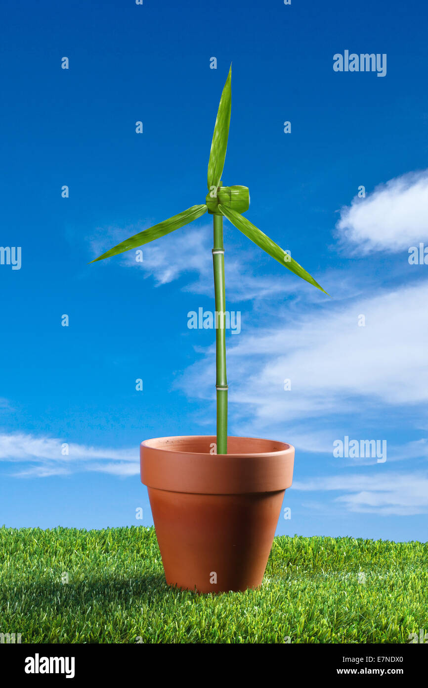 Windmill made of bamboo and bamboo leaves Stock Photo - Alamy