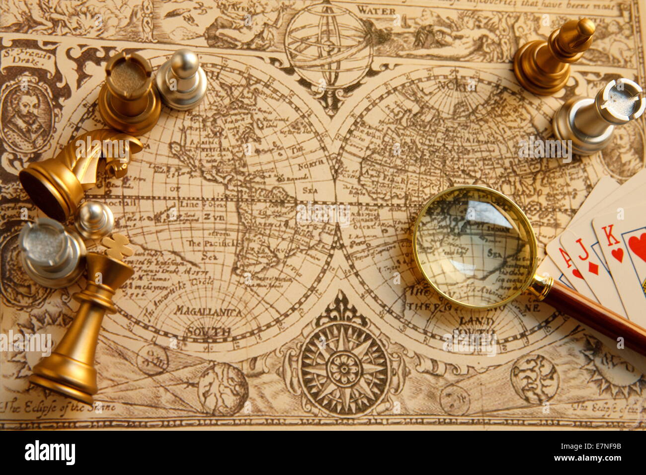 Map and chess Stock Photo - Alamy