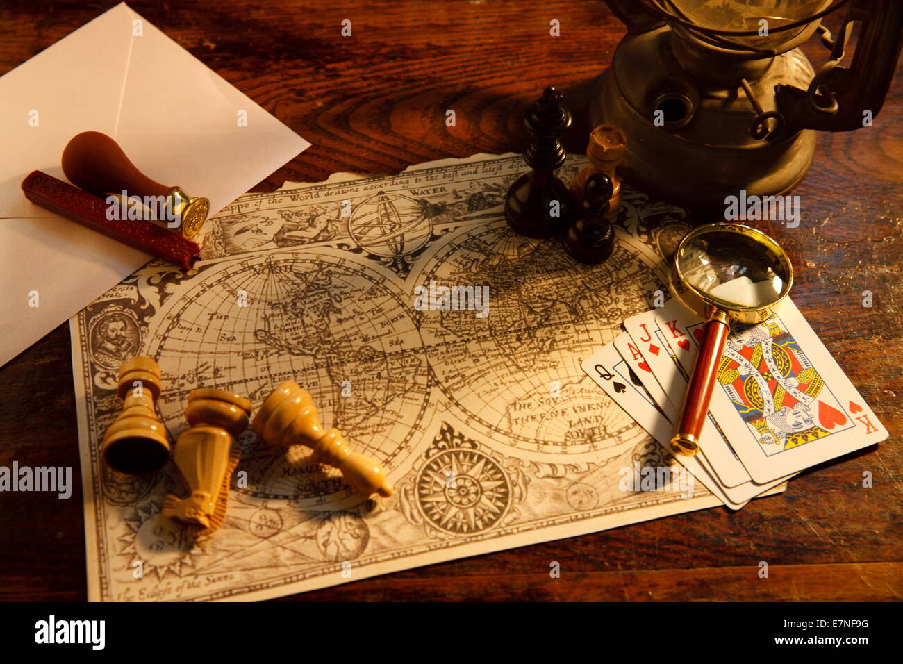 Map and chess Stock Photo - Alamy