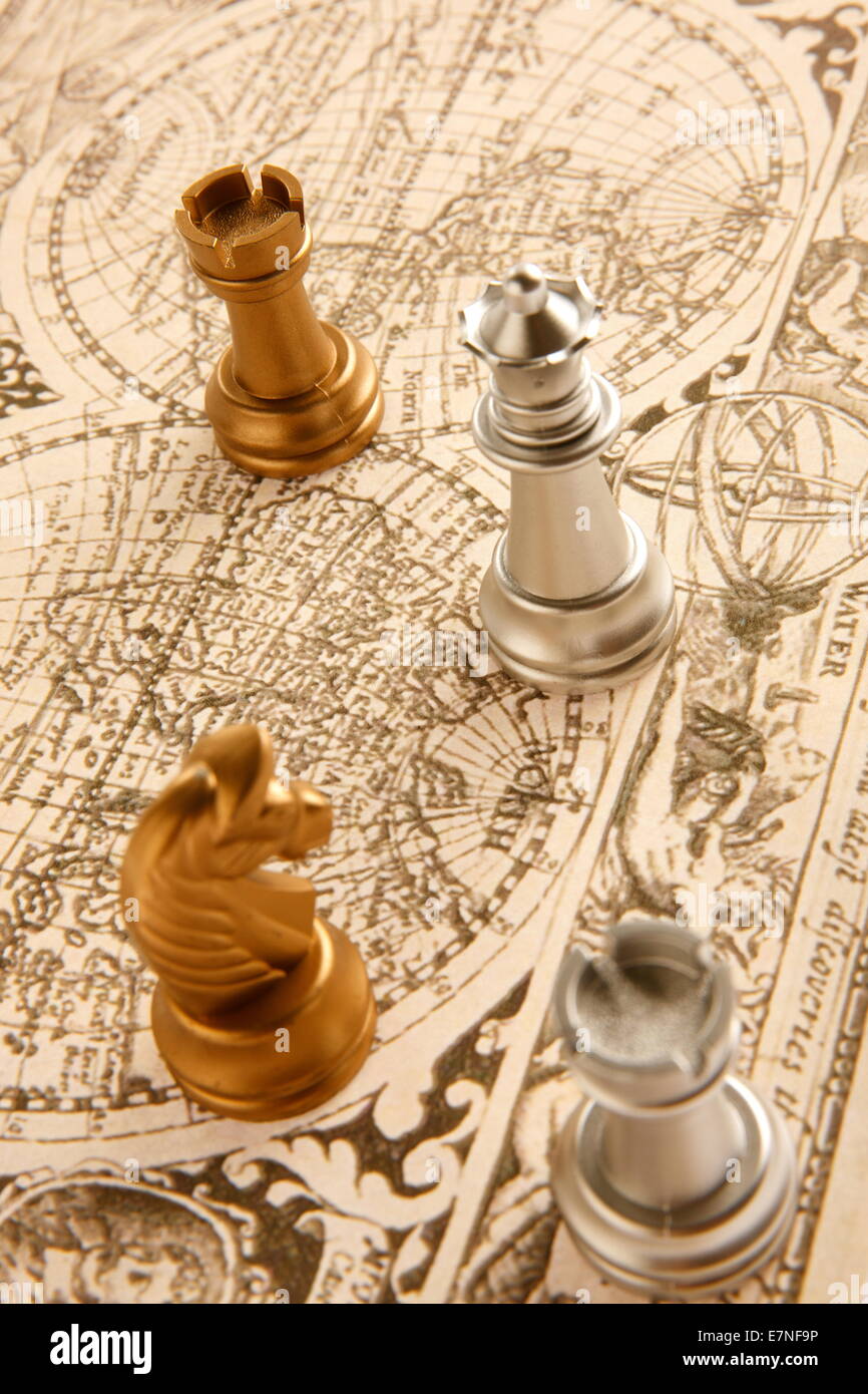 Map and chess Stock Photo - Alamy