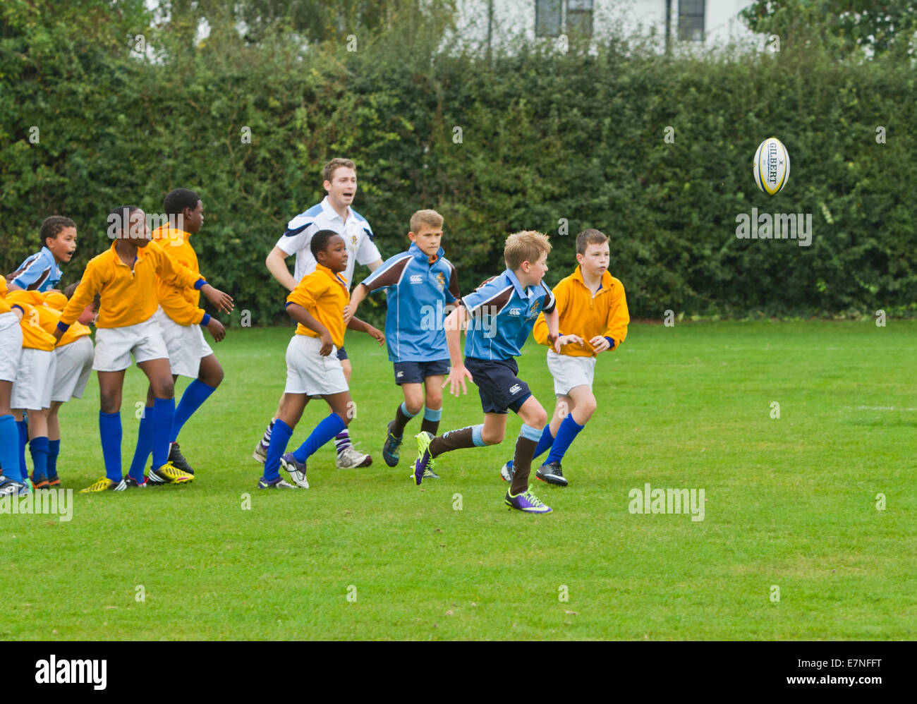 school children playing rugby in the United Kingdom Stock Photo - Alamy