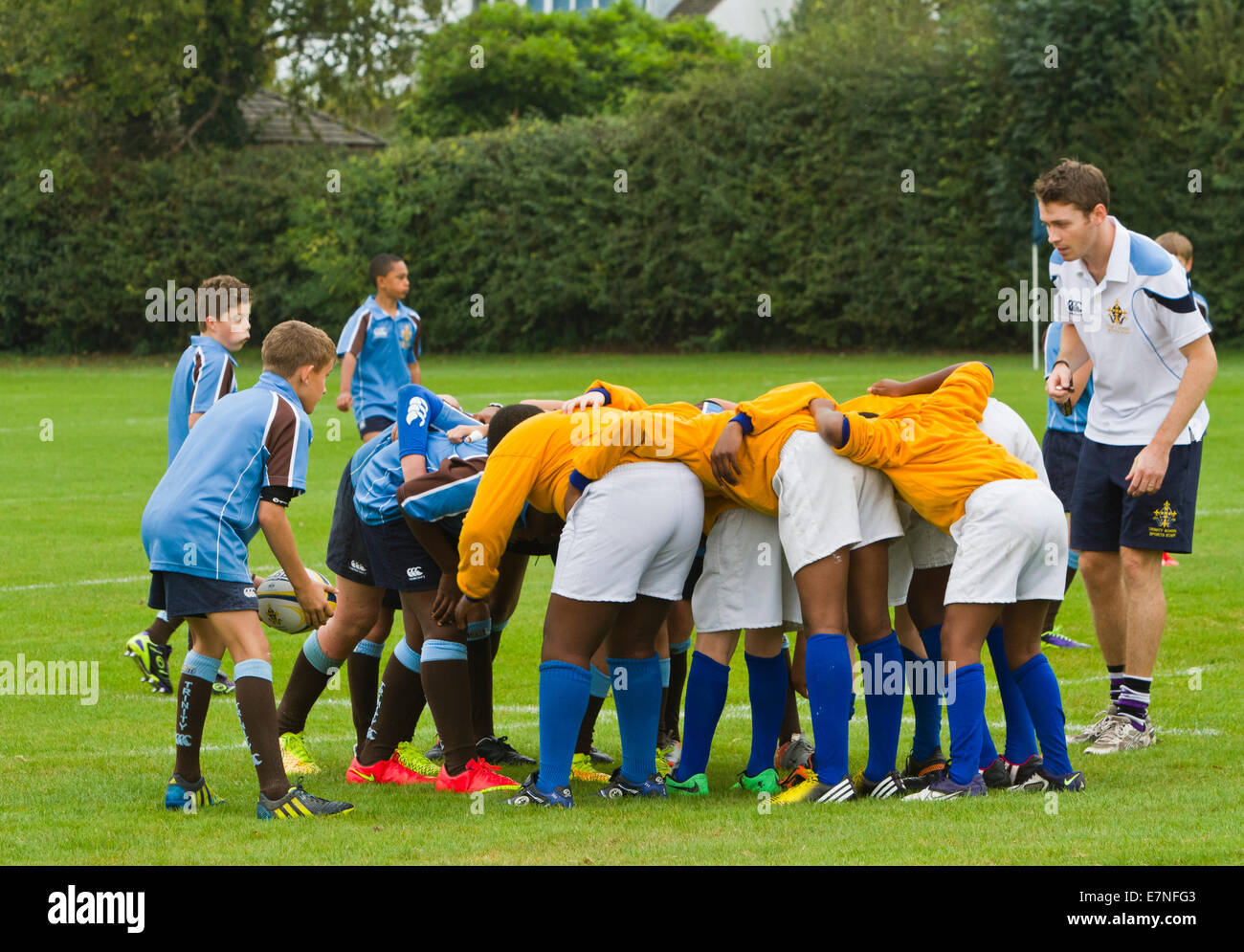 school children playing rugby in the United Kimgdom Stock Photo - Alamy