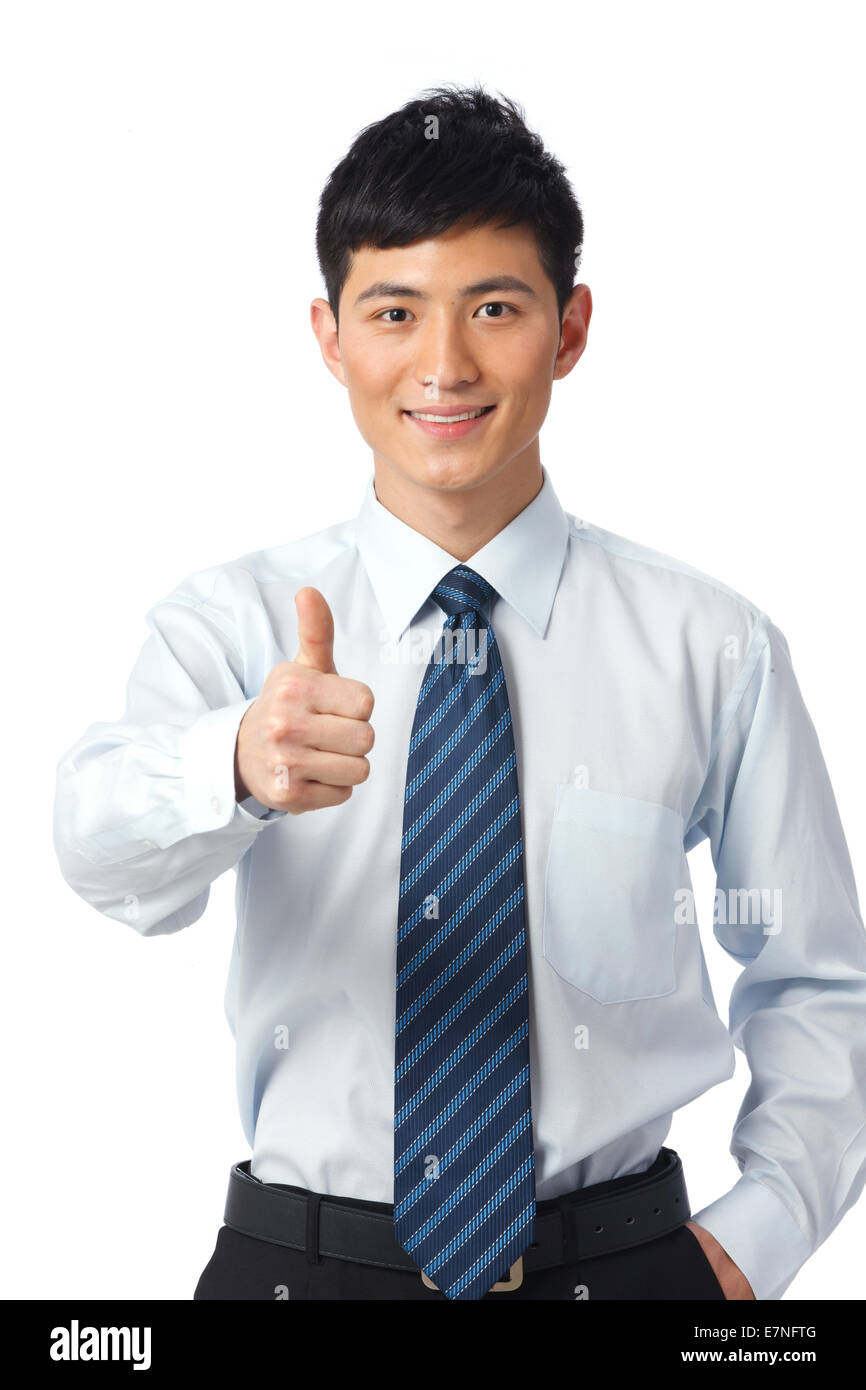 Businessman thumbs up Stock Photo - Alamy
