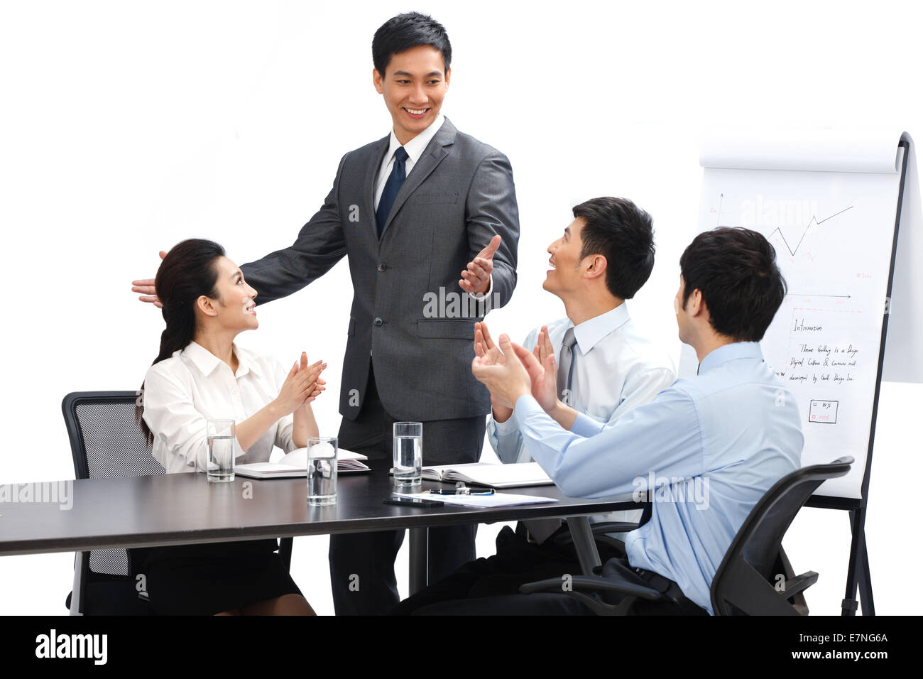 Cheerful chinese businesswoman applauding hi-res stock photography and ...