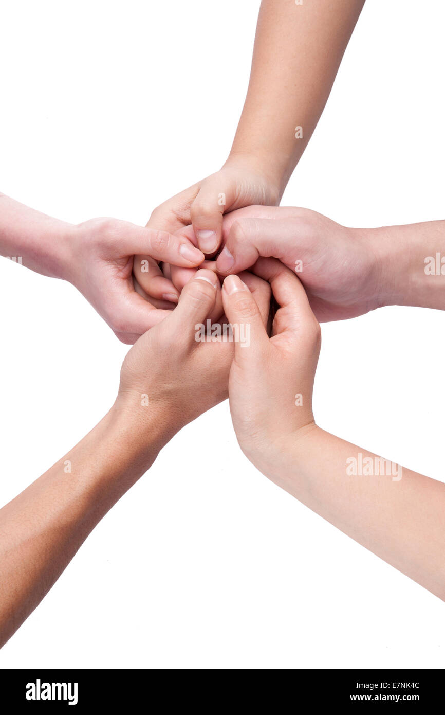 Interlocked hands Cut Out Stock Images & Pictures - Alamy