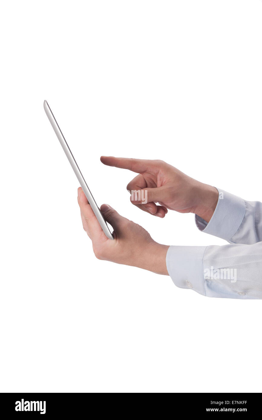 Adult businessman using digital Cut Out Stock Images & Pictures - Alamy