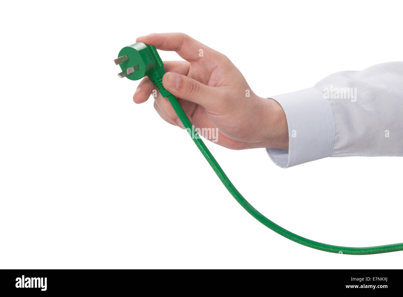 Man holding plug Stock Photo - Alamy