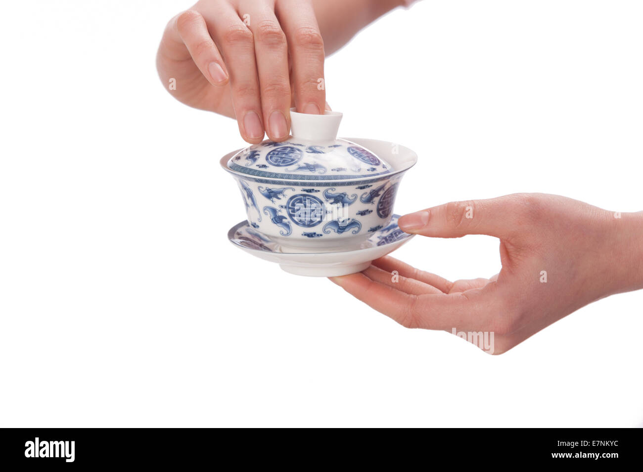 The teacup in woman"s hands Stock Photo - Alamy