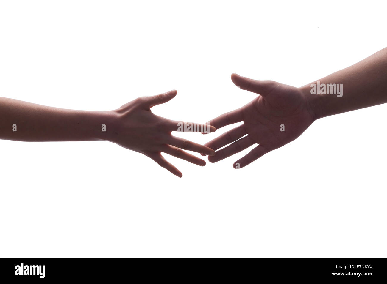 Two hands touching silhouette hi-res stock photography and images - Alamy