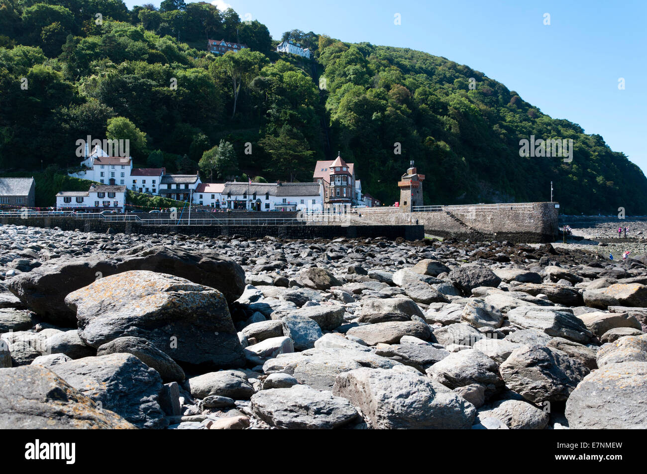 Lynmouth beach Devon Stock Photo - Alamy