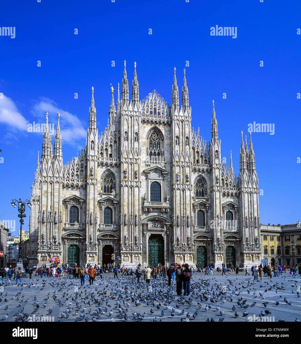 Duomo cathedral and Piazza square Milan Lombardy Italy Europe Stock ...