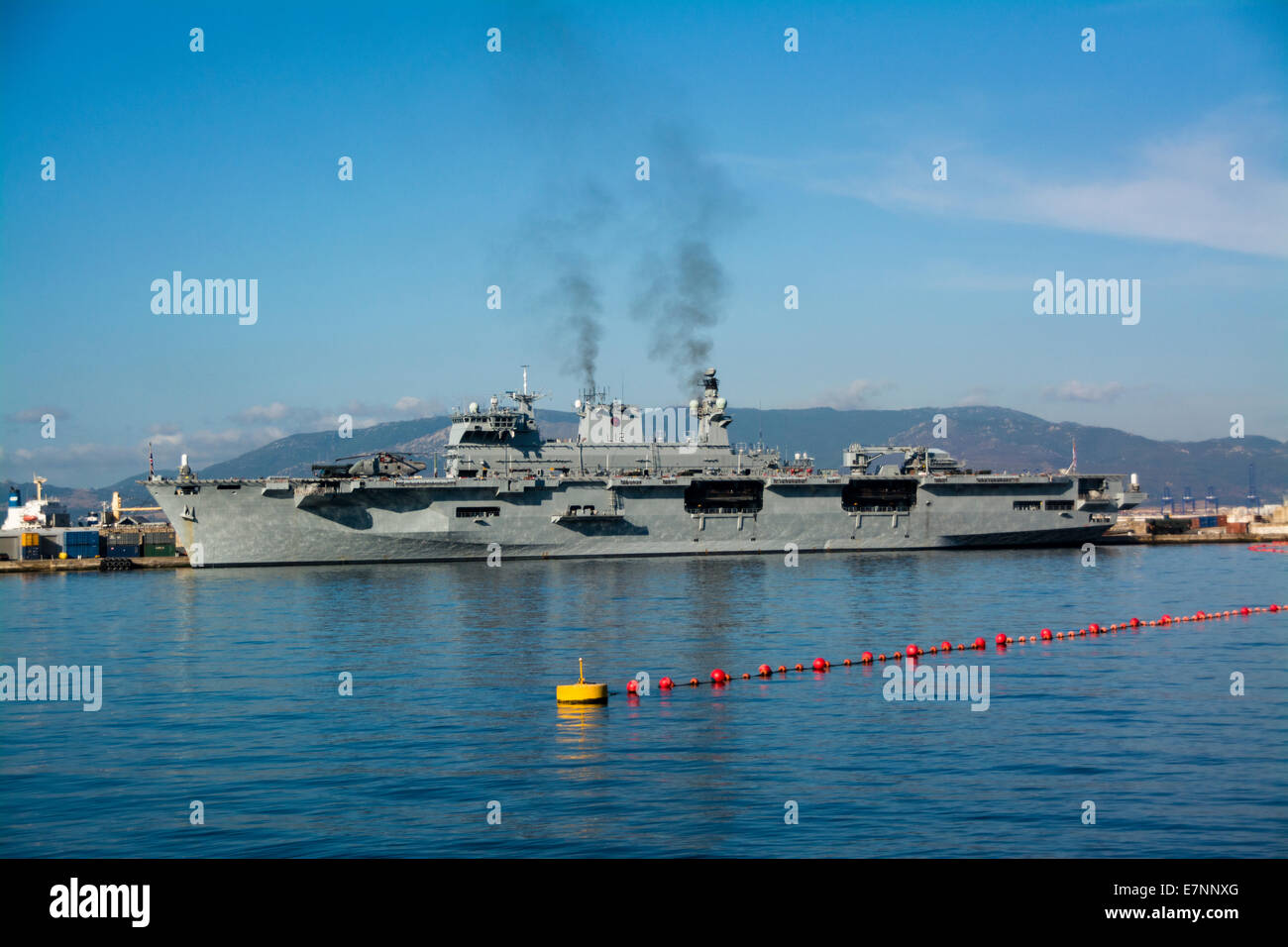 Royal Naval vessel HMS Ocean berthed at the British Naval Base in ...