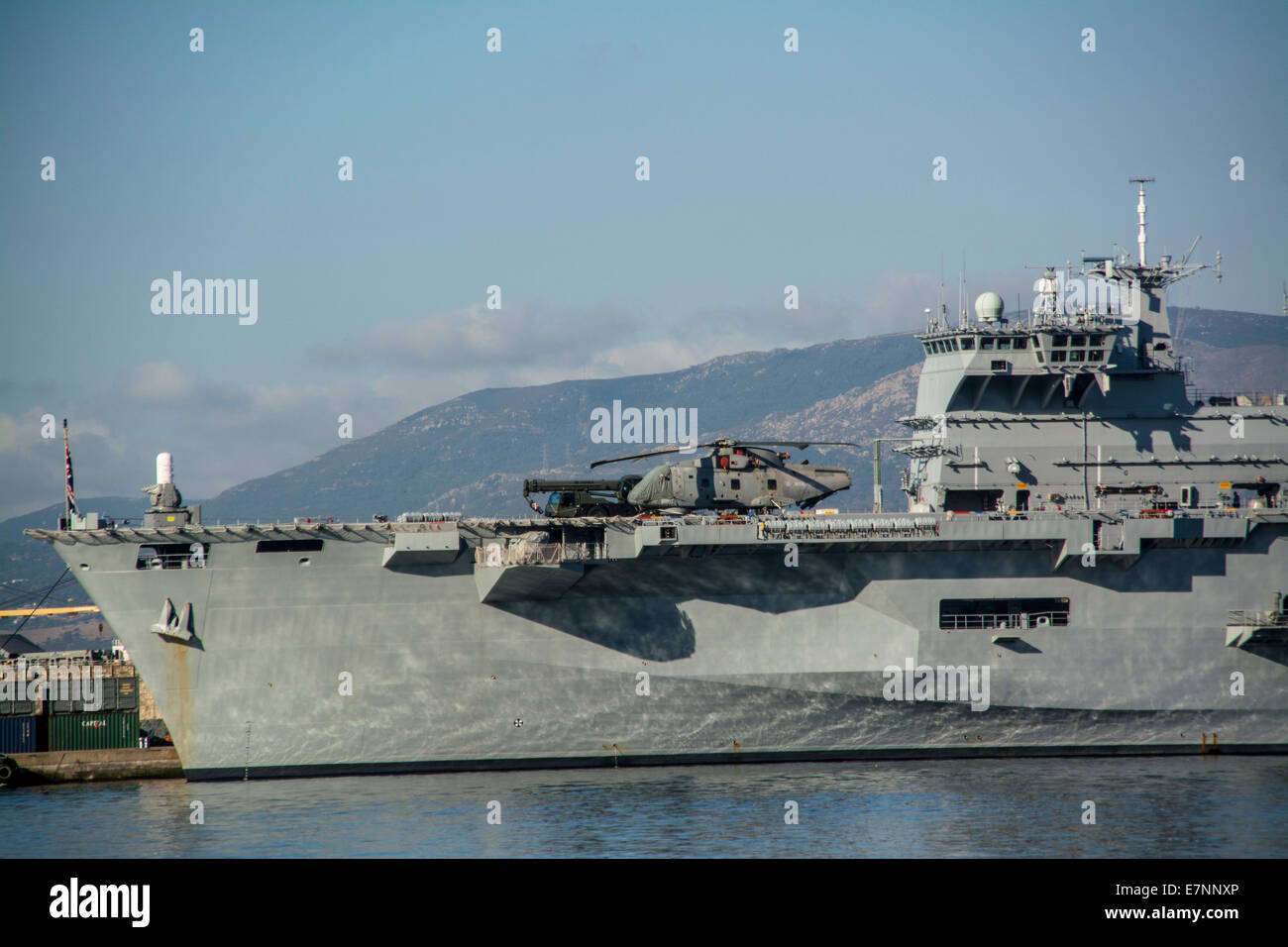Royal Naval vessel HMS Ocean berthed at the British Naval Base in ...