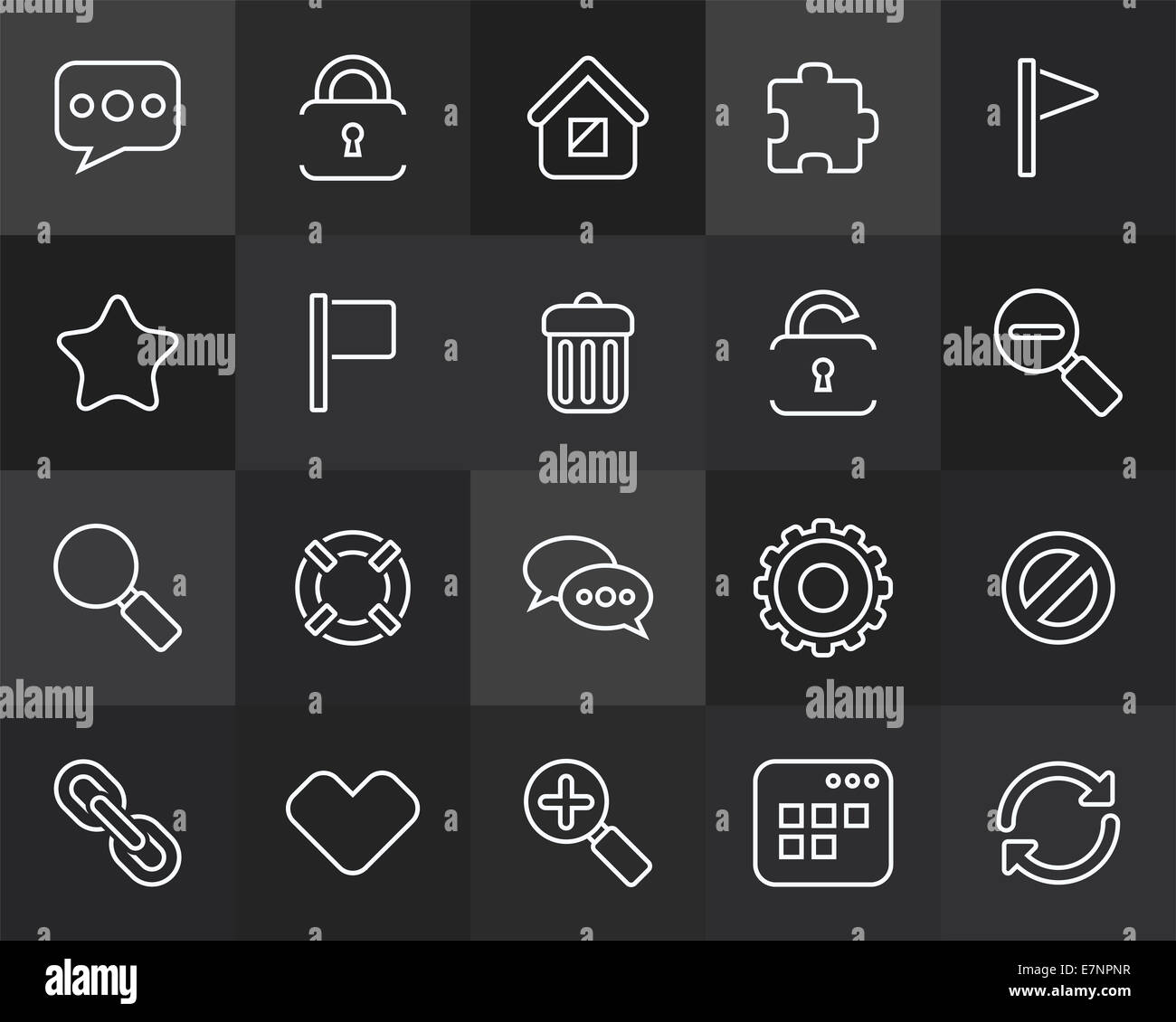 Outline icons thin flat design, modern line stroke style Stock Photo ...
