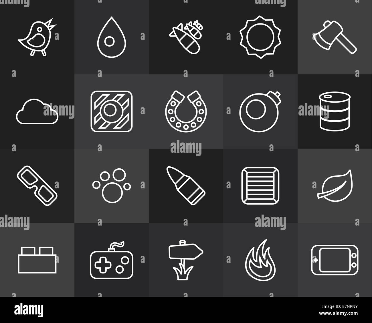 Outline icons thin flat design, modern line stroke style Stock Photo ...