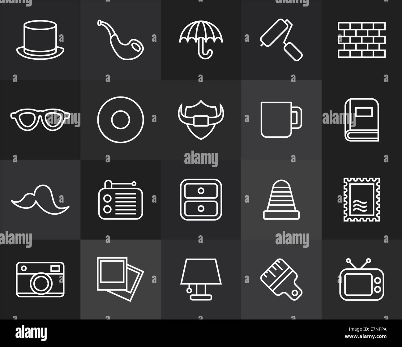 Outline icons thin flat design, modern line stroke style Stock Photo ...