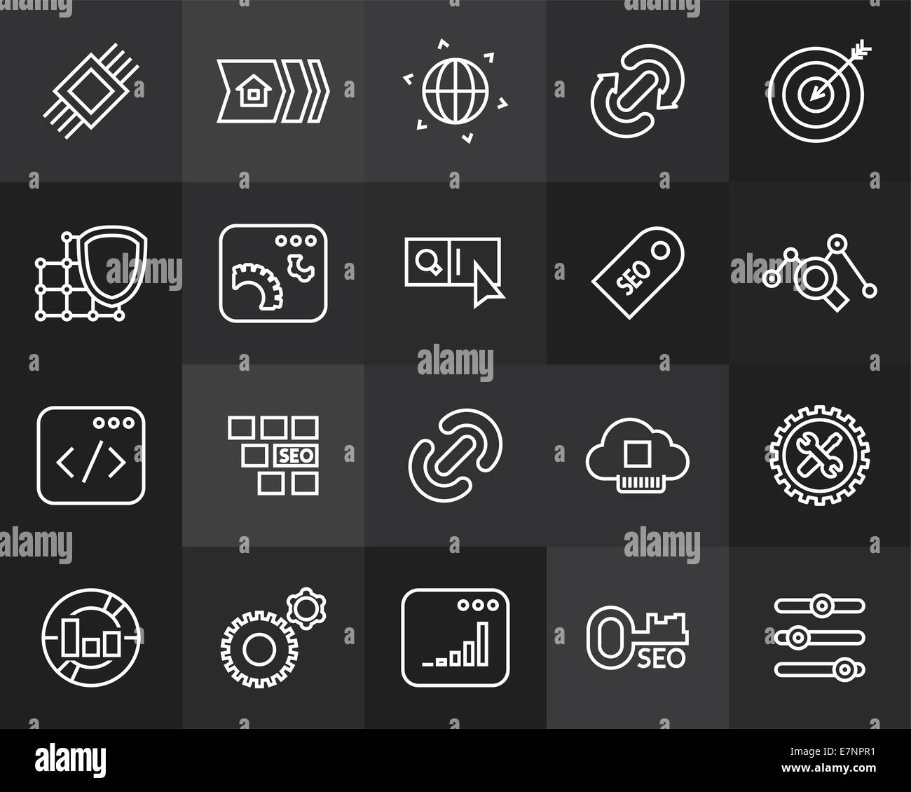 Outline icons thin flat design, modern line stroke style Stock Photo ...
