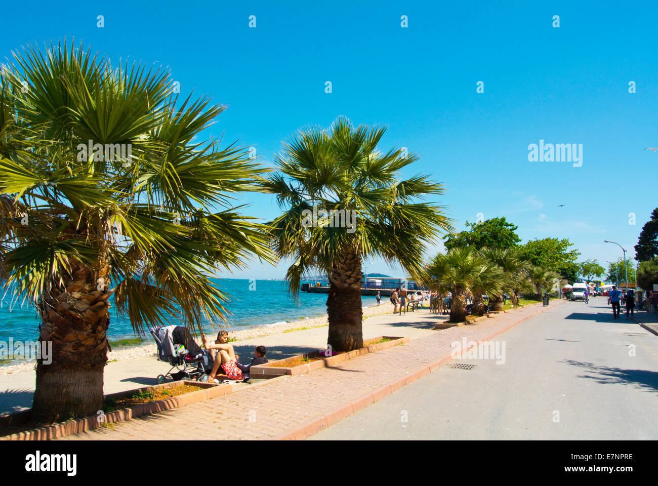 Waterfront street, Kinaliada, Adalar the Princes Islands, Sea of ...