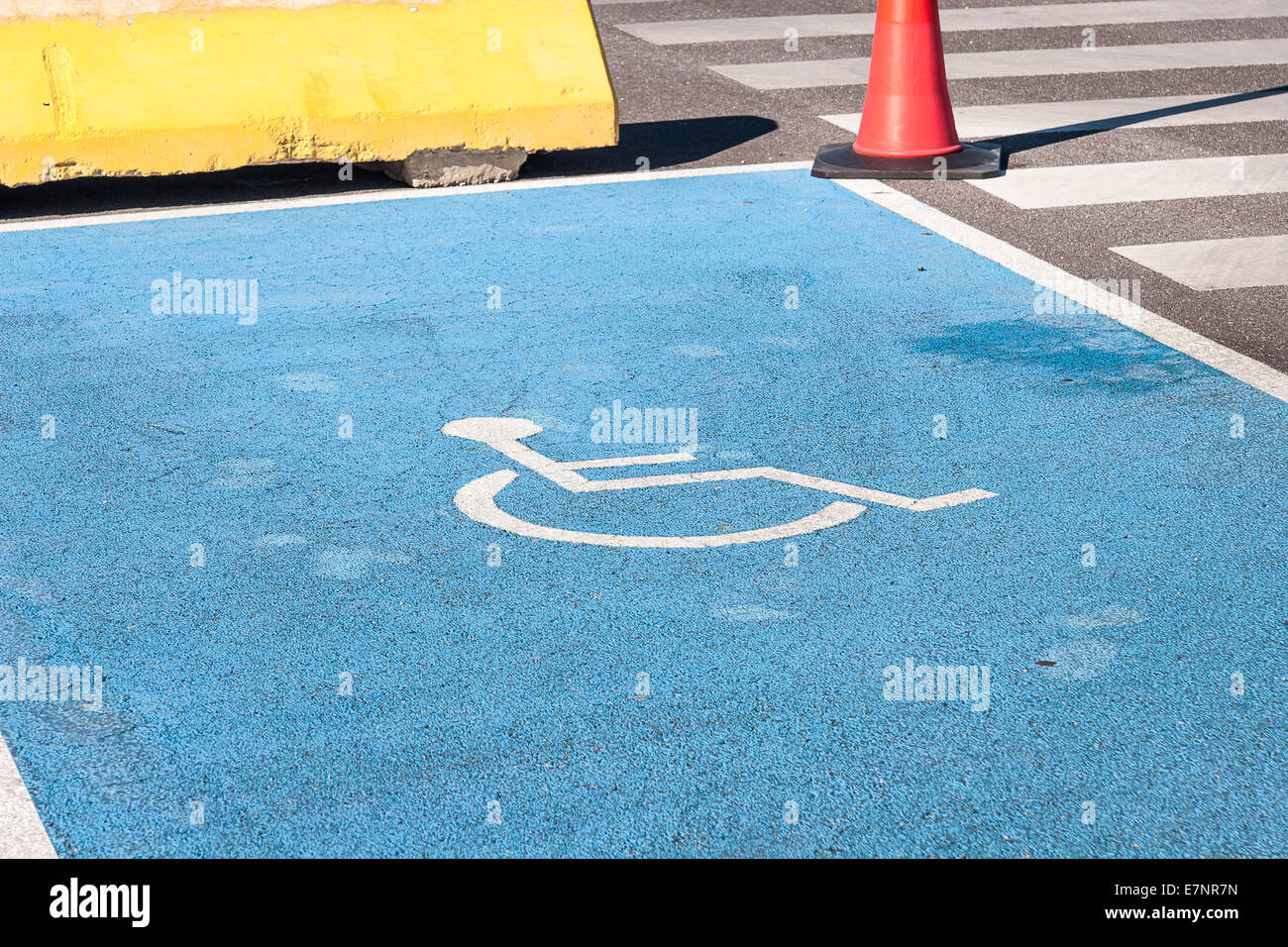 Disabled sign - road marking Stock Photo - Alamy