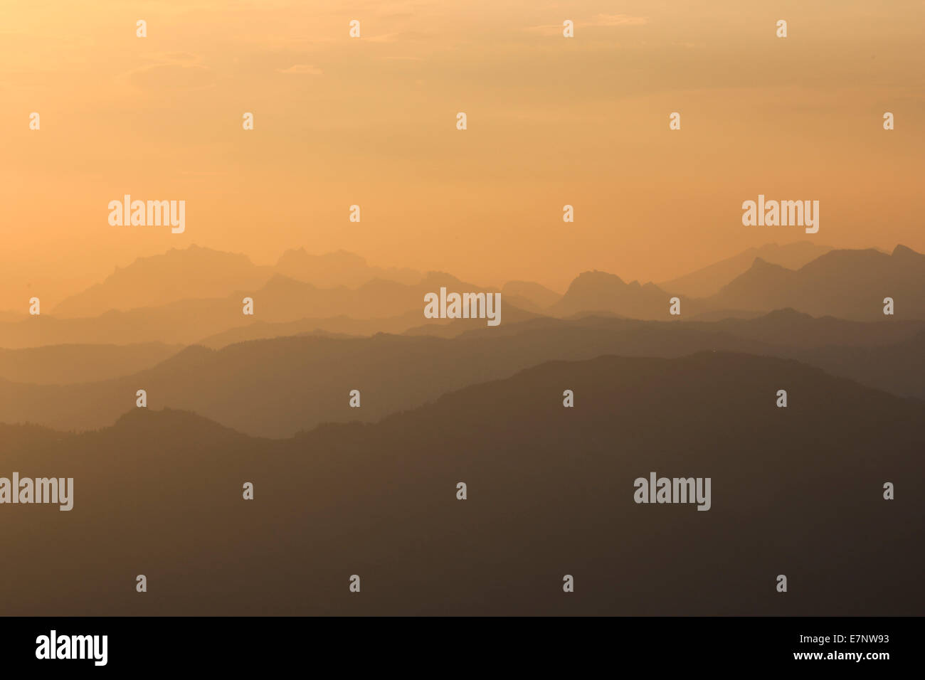 Alps, rising, view, view from Pilatus, mountain, mountain panorama ...