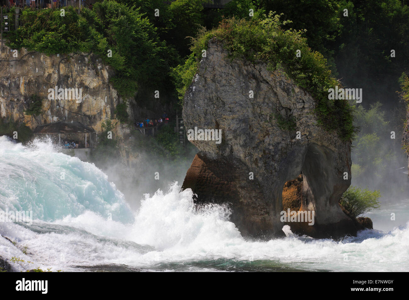cliff, rock, river, flow, body of water, water, Eastern Switzerland ...