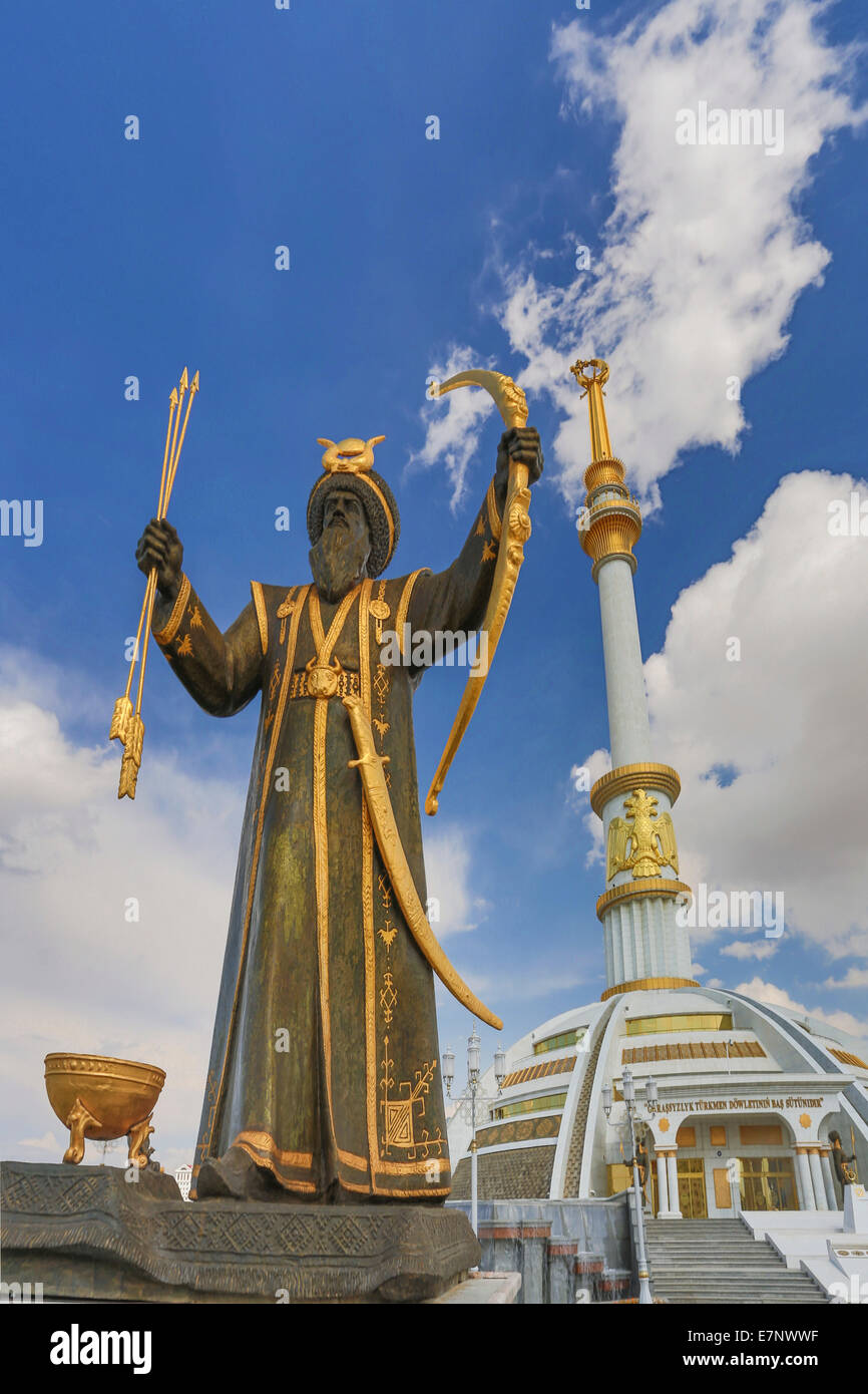 Turkmenistan ashgabat statues ashgabat independence hi-res stock ...