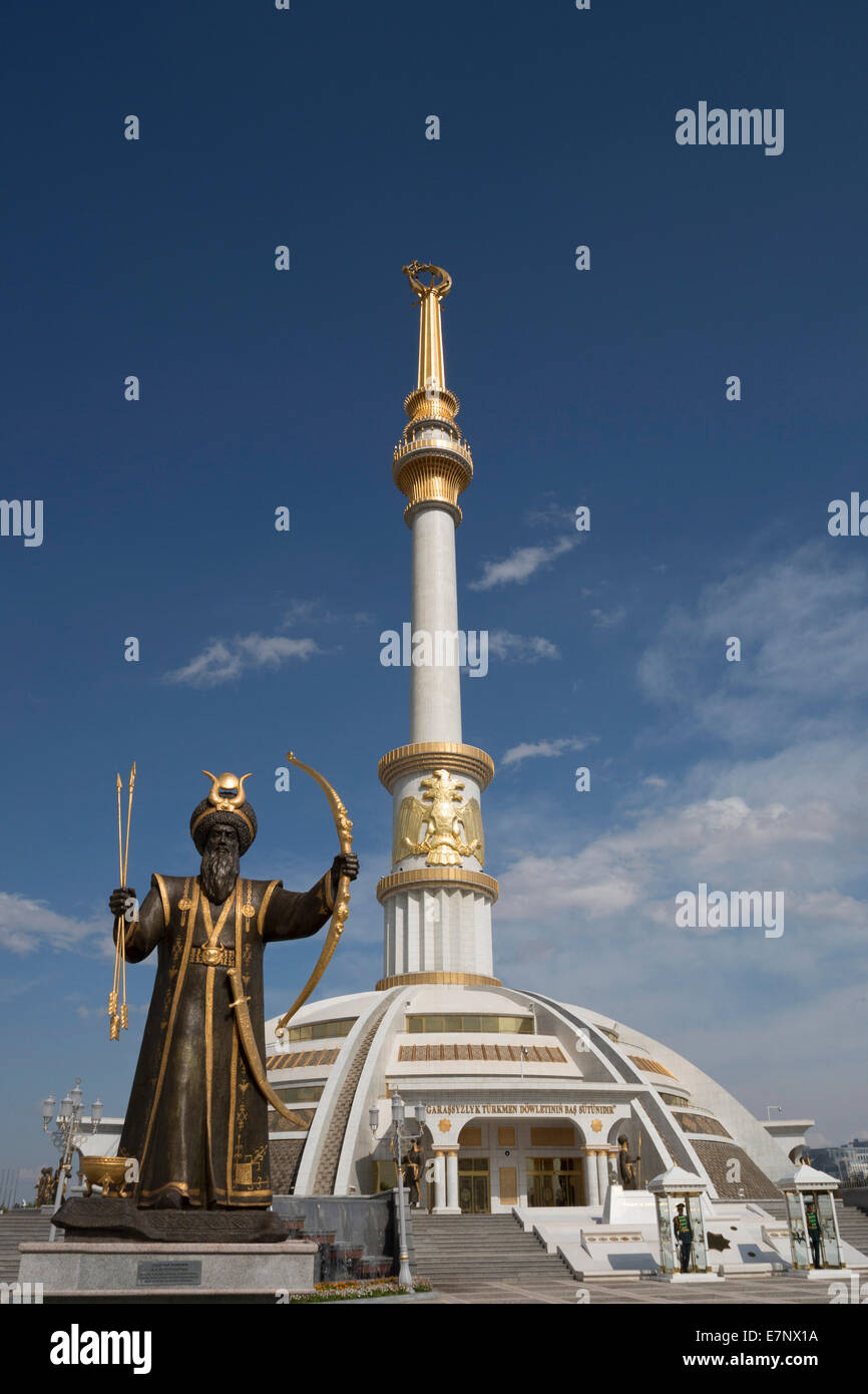 Turkmenistan ashgabat statues ashgabat independence hi-res stock ...