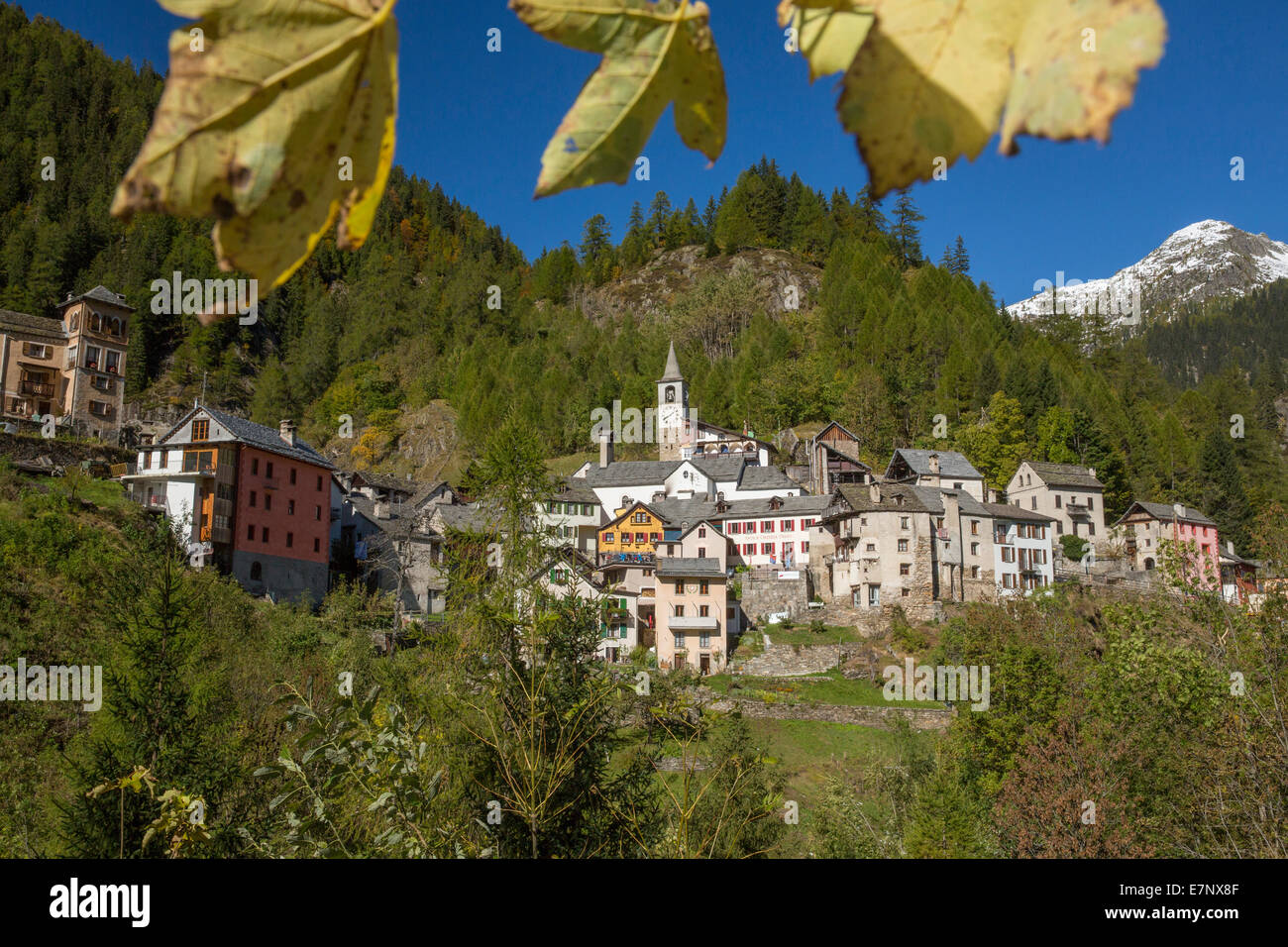Maggia valley, Fusio, Maggia valley, Maggia, village, building ...