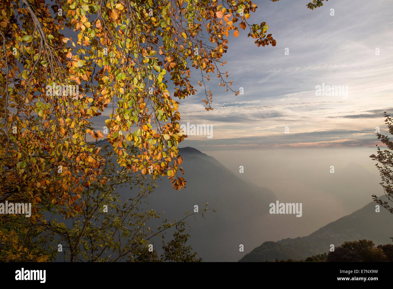 Lugano monte bre autumn hi-res stock photography and images - Alamy