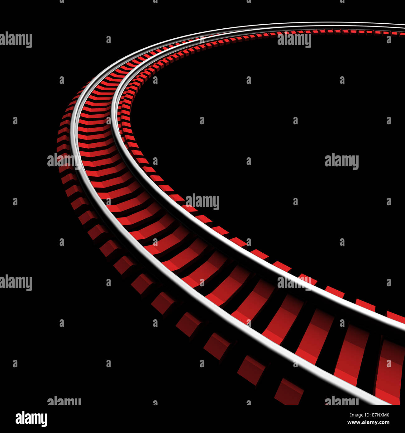 Curved railroad track illustration hi-res stock photography and images ...