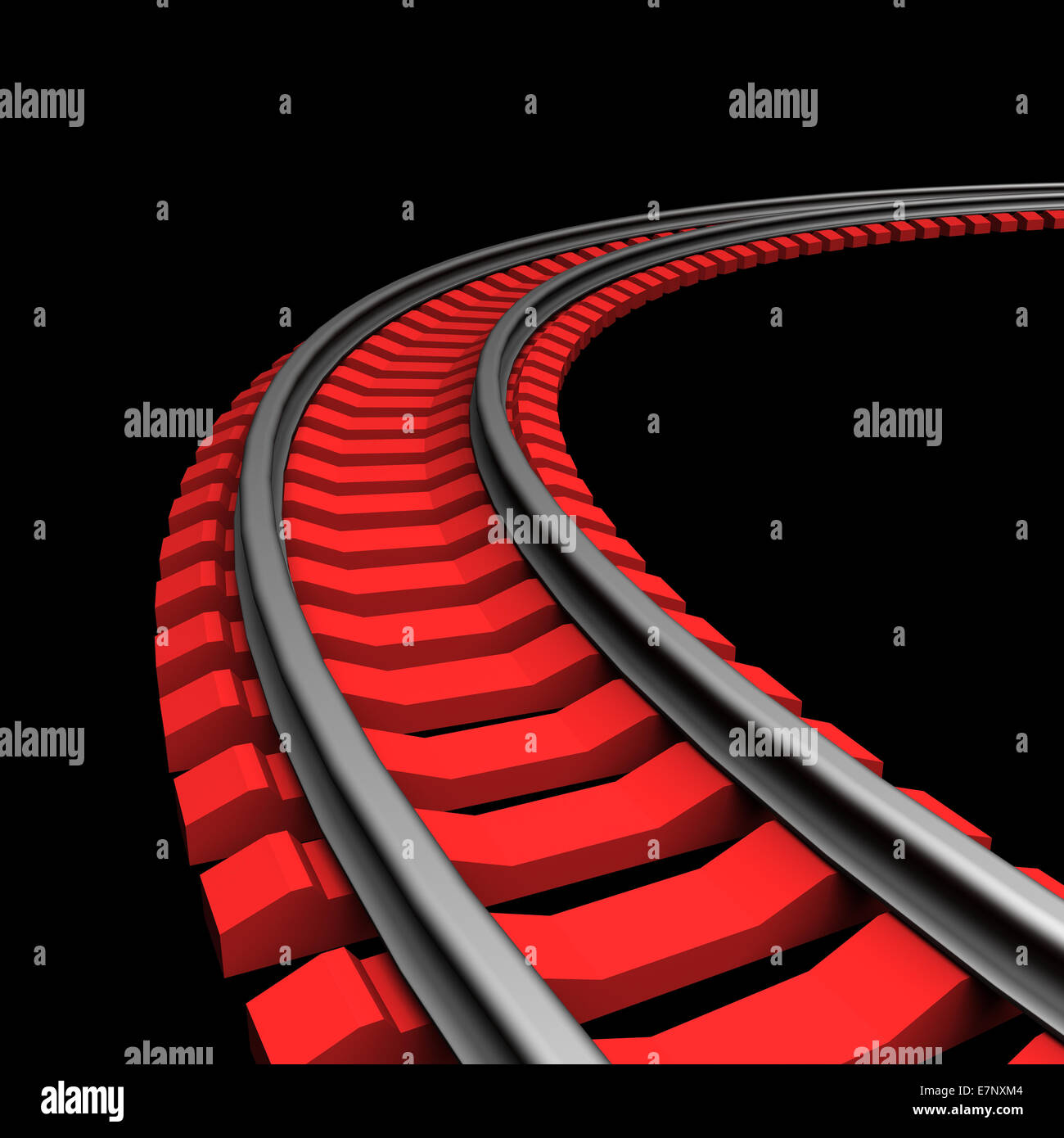 Curved railroad track illustration hi-res stock photography and images ...