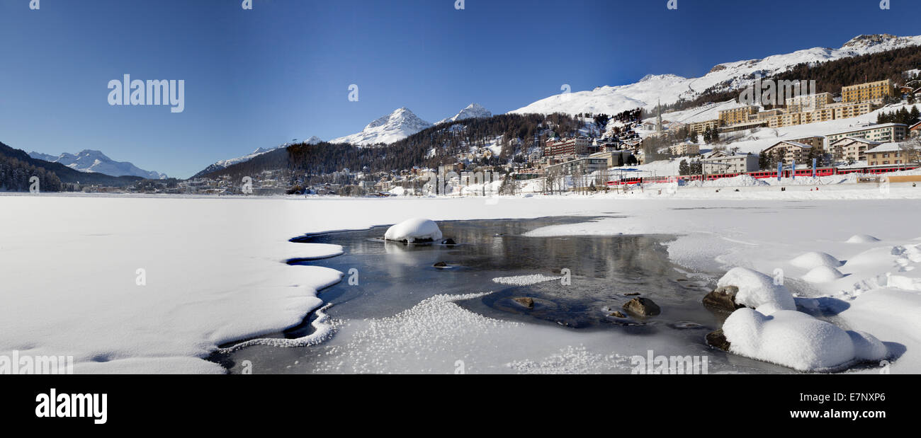 Saint Moritz, St. Moritzersee, Saint Moritz, St. Moritz, winter ...